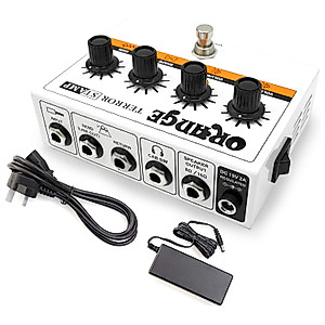 Orange Amps Terror Stamp 20W Hybrid Valve Solid State Guitar Amplifier Bundle with Blucoil 10' Straight Instrument Cable (1/4"), 2-Pack of Pedal Patch Cables, and 4-Pack of Celluloid Guitar Picks