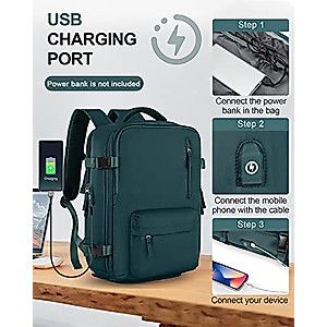 winspansy Carry on Backpack,Travel Backpack for Women Men Airline Approved Personal Item Size Hiking Gym Backpack Weekender Casual Daypack Backpack Waterproof Bag with Shoe Compartment, Peacock Blue