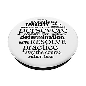 Persevere Word Art Strong Women Men Achievers Inspirational PopSockets Swappable PopGrip
