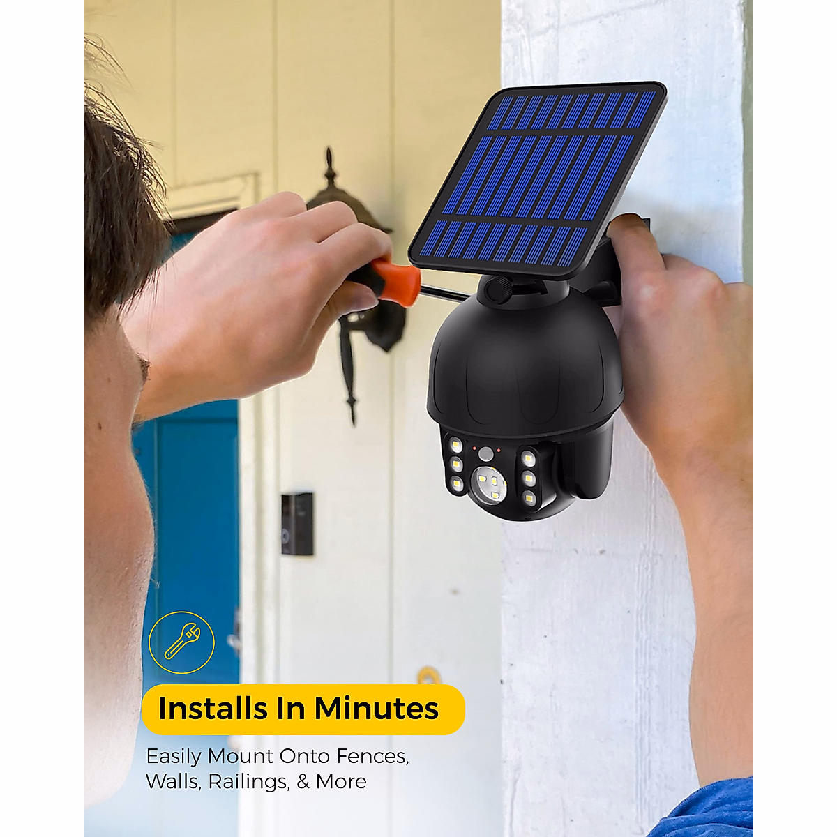 Guardian Torch Mark II - Security Solar Outdoor Lights (1 Pack) - Solar Powered Motion Sensor Outdoor Lights - Waterproof - Solar Flood Lights Outdoor with 11 Powerful LEDs - Floodlight for Outside