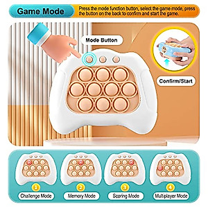 Pop Quick Push Game Console Series Toys for Kids, Interesting Push Bubble Fidget Stress Relief Toys, Anti-Stress Toys for Boys and Girls Aged 3-10 (Sky Blue)