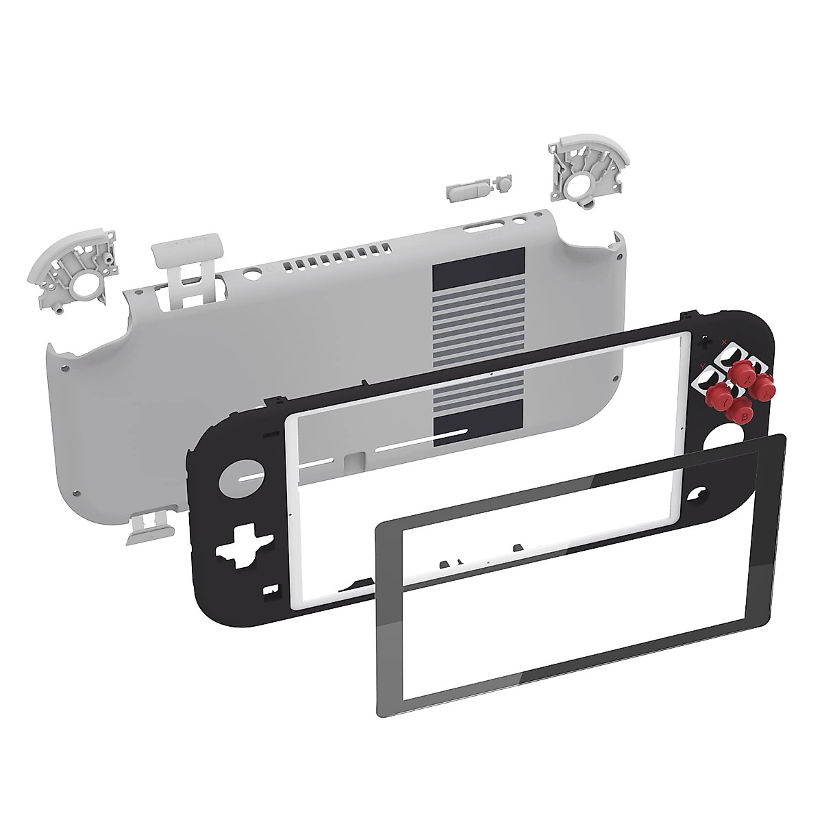 eXtremeRate Classic NES Style DIY Replacement Shell for Nintendo Switch Lite, NSL Handheld Controller Housing w/Screen Protector, Custom Case Cover for Nintendo Switch Lite