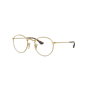 Ray-Ban RX3447V Round Metal Prescription Eyeglass Frames, Arista/Demo Lens, 50 mm