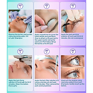 Stacy Lash Lift Kit - Professional Salon Premium Quality Eyelash Perm Curling Lotion & Liquid Full Lifting Set - Eyelash Perming Wave Curling Semi-Permanent