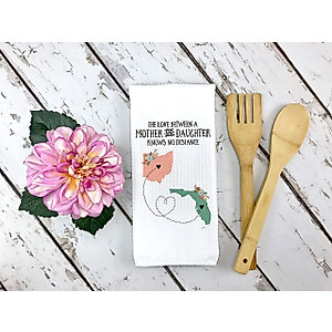 CANARY ROAD Personalized Kitchen Towel | Two State Mother Daughter | Gift For Mom | Gift For Her | Mother Present | Mothers Day Gift | Long Distance Map Gift | Unique Mom Gift | Gift for Daughter