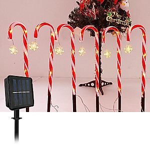 CENGNIAN Solar Garden Lights Outdoor Decor, Candy Cane Outdoor Landscape Lights 15in, 8 Pack LED Lighted Christmas Path Lights String End-to-End Plug in Waterproof Outside Candy Xmas Decorations