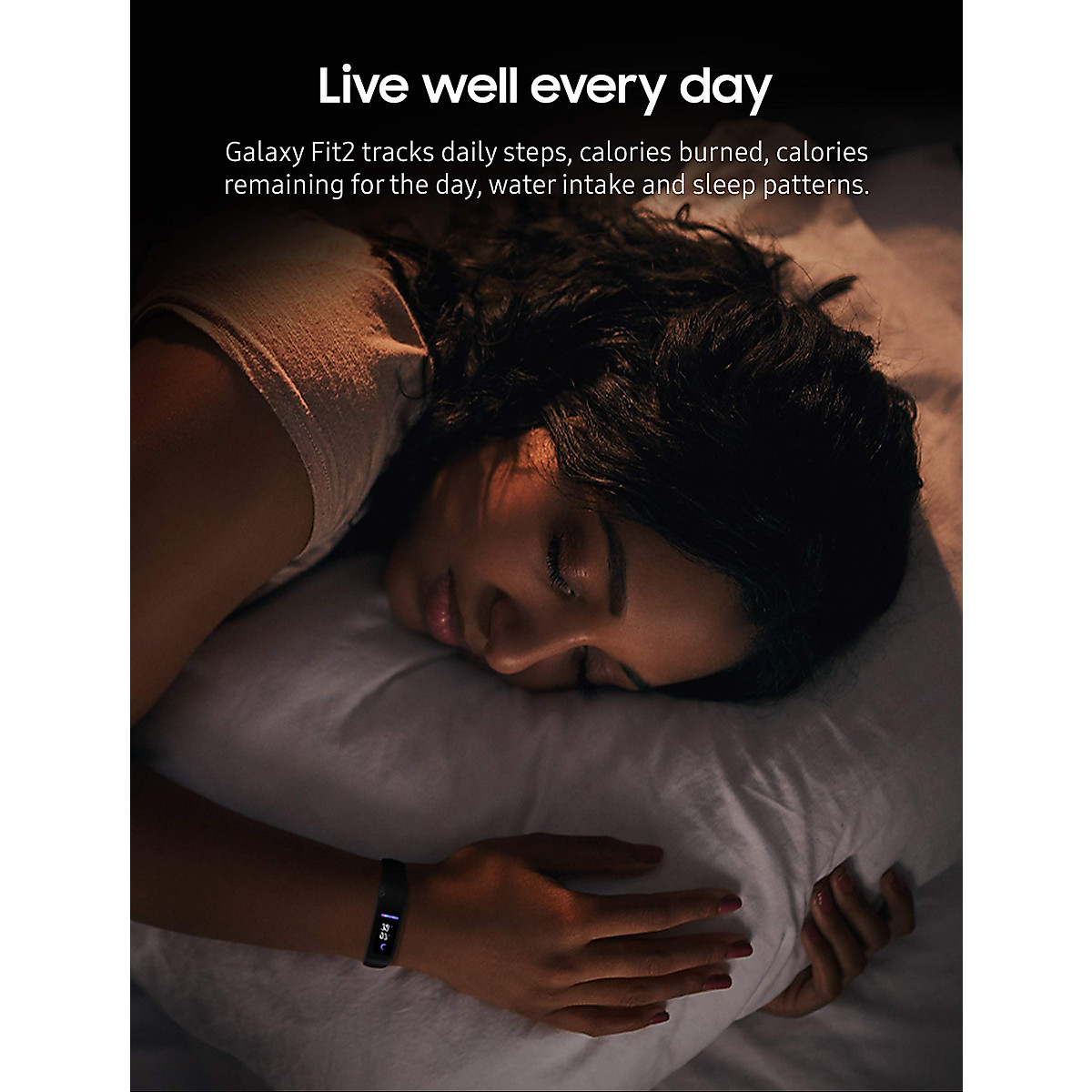 Samsung Galaxy Fit 2 Bluetooth Fitness Tracking Smart Band – Black (US Version) (Renewed)