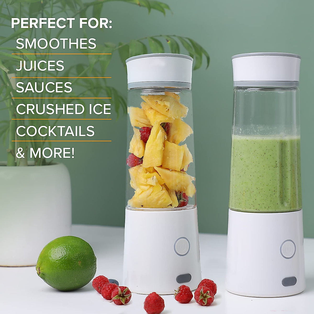KoreJetPulse Portable Blender - 6-Blade Stainless Steel, BPA-Free, 400ml Capacity, Lightweight, Easy to Use, Perfect for Smoothies and Frozen Drinks