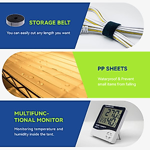 Monios-L Indoor Greenhouse with Grow Light and Shelf,Mini Greenhouse with 4-Tier Metal Plant Stand,Full Spectrum Growing Lamps with Clear Cover Tent for Seed Starter System,(35Lx14Wx61H)