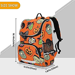 Sletend Large Capacity Printing Student Shoulder Bag for Children Teenagers Halloween Laptop Bag School Bag for Work School, Men's and Women's Travel Backpack