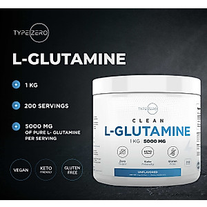 5X Strength L Glutamine Powder (5000mg | 1KG) 6-Month Supply Pure L-Glutamine Supplement for Leaky Gut Health, Gastrointestinal Lining Support & Recovery for Women/Men - Vegan, Gluten Free, No Fillers