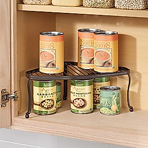 iDesign York Lyra Free Standing Corner Storage Shelf for Kitchen Countertop, Pantry, Cabinet - Bronze 13.5" x 9.75" x 5.5"