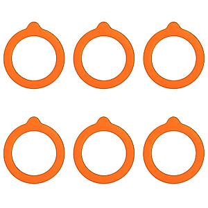KINBOM 6pcs Silicone Replacement Gasket Seals, Mason Jar Rubber Seals Sealing Ring Silicone Gaskets for Storage Jars Glass Sealed Cans (3.7inch Outer Diameter, 2.7inch Inner Diameter)