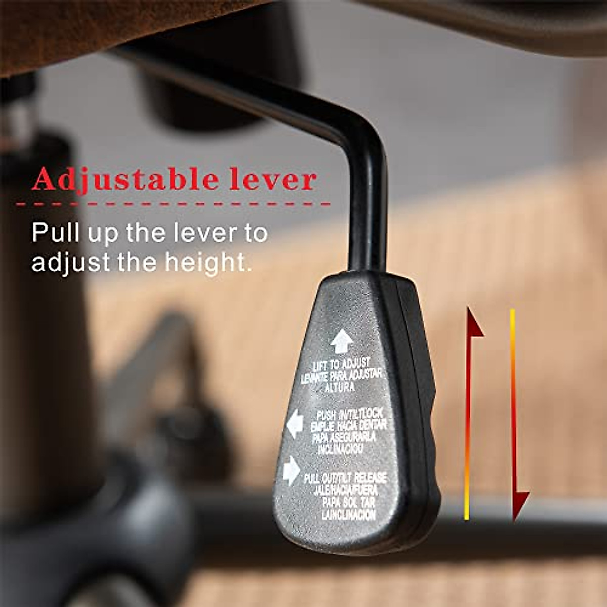 ovios Ergonomic Office Chair Modern Computer Desk Chair Suede Fabric Desk Chair with Armrests for Executive or Home Office (Dark Brown)