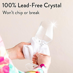 Frost Living Wine Glasses Set of 6 - Long Stem Crystal Hexagon Shaped Wine Glass Set - Large, Beveled, Diamond Shape Sides Lets Wines Breathe