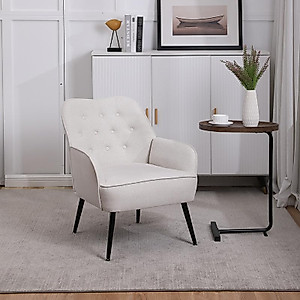 ATGHYURT Upholstered Reading Chair Armchair Velvet Sherpa Accent Chair, Comfy Lounge Chair Recliner Chair Fabric Recliner Chair Side Chair for Living Room Bedroom Office Dressing Room