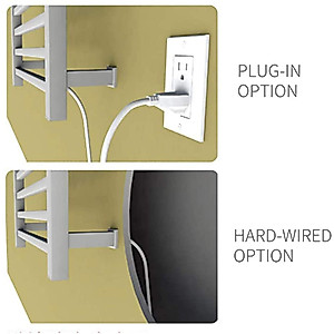 Bathroom Electric Towel Warmer, Intelligent 20-Bar Wall Mounted Heated Towel Rack, Modern 304 Stainless Steel Heated Towel Rail with On/Off Switch, 173W,Black,Hardwired
