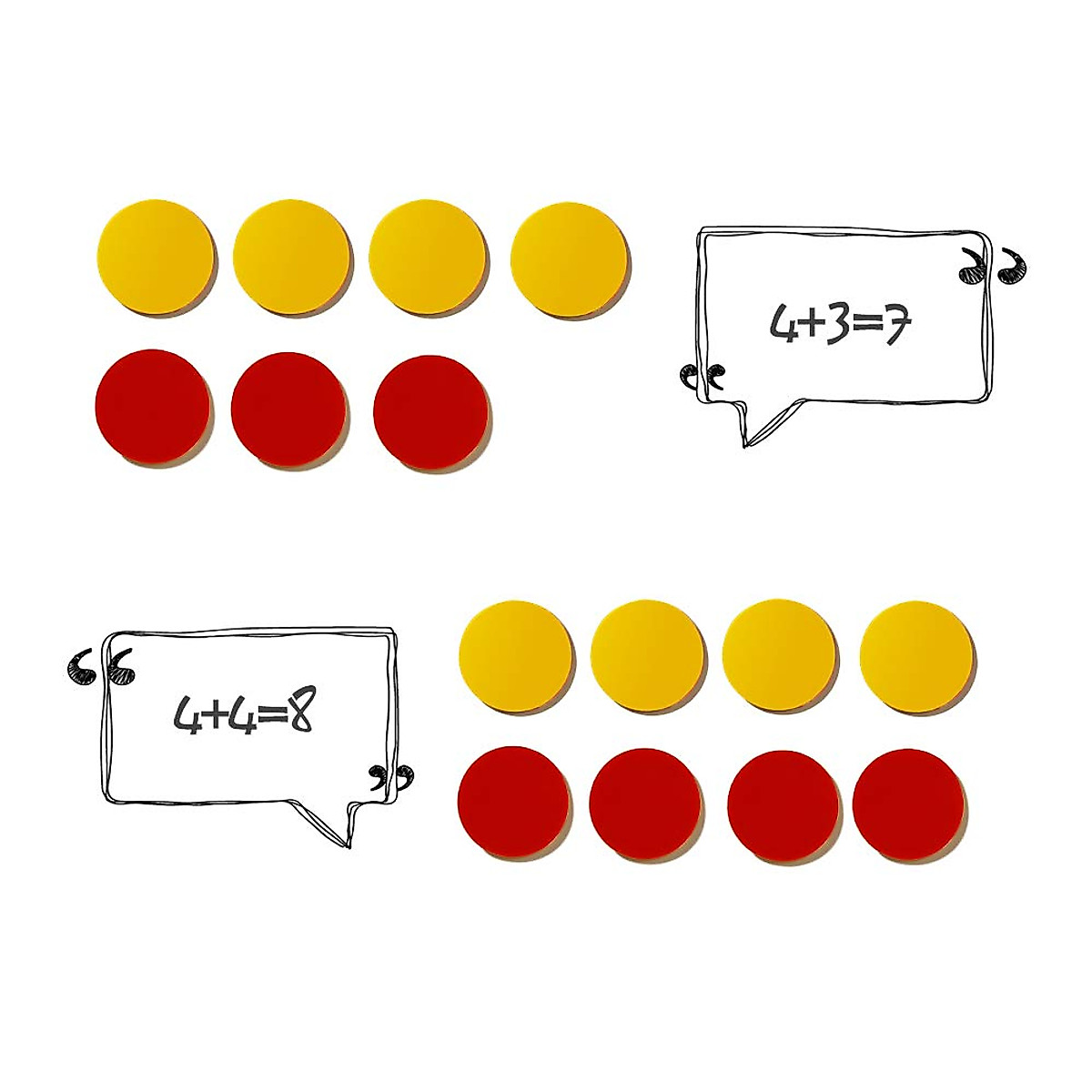 TOMMYHOME Plastic Two-Color Counter,Red/Yellow,Educational Equipment, Math Classroom Supplies, let Children Learn Mathematics Better(Pack of 200)