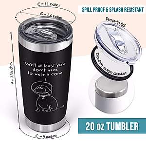 CHICKOR Get Well Soon Gifts for Men Women Post After Surgery, Funny Divorce Break up Gifts For Men Women, Grief Feel Better Gifts, At Least You Don’t Have To Wear a Cone 20 Oz Tumbler