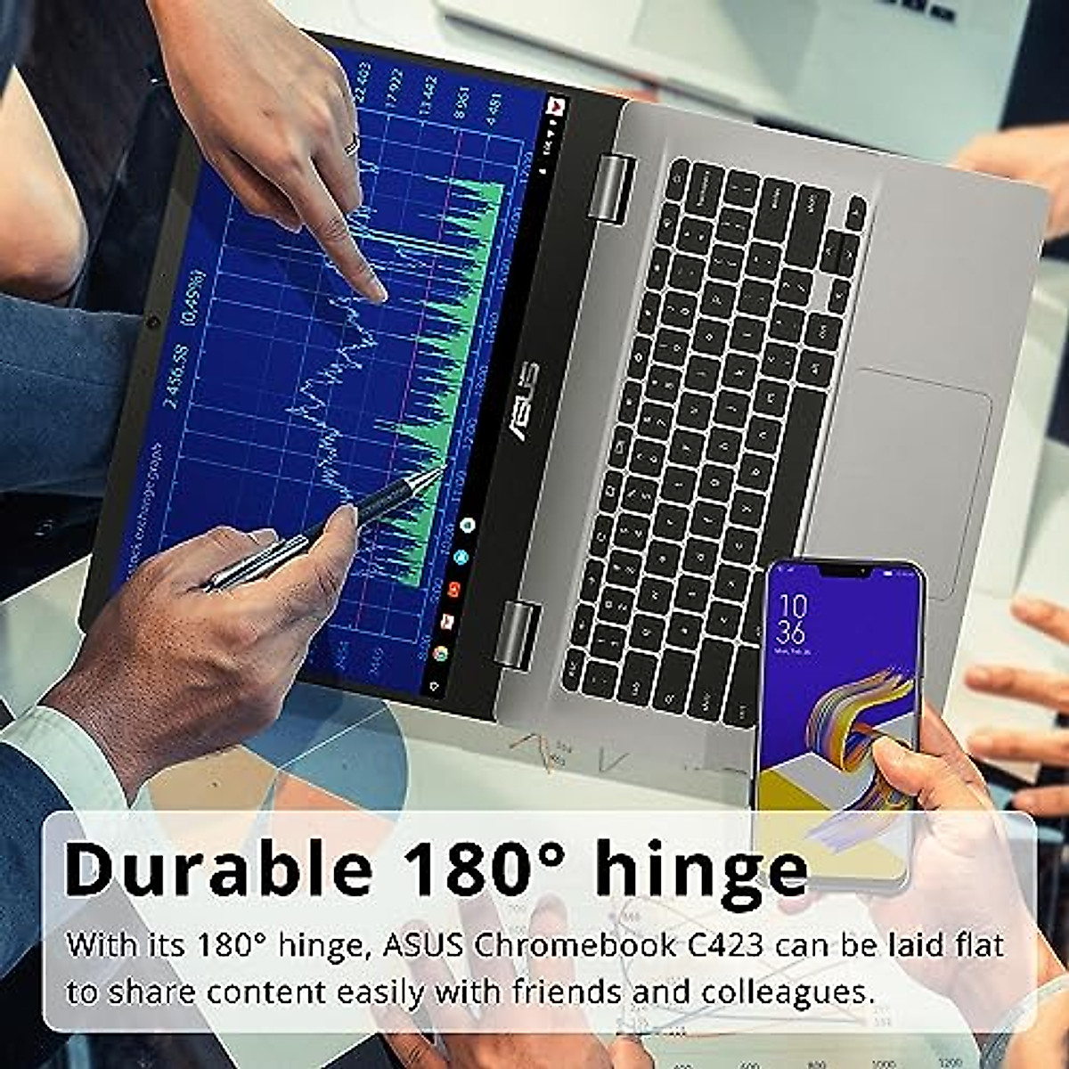 ASUS (Renewed) Chromebook C423 14" Laptop Computer for Business Student, Intel Celeron N3350 up to 2.4GHz, 4GB DDR4, 64GB eMMC, 802.11AC WiFi, Bluetooth, USB Type-C, Chrome OS