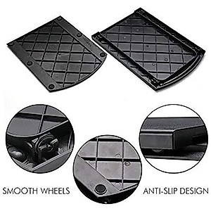 Poztiv Sliding Kitchen Counter Caddy (3 Pack). Made of Durable ABS. Countertop Storage Sliding Tray - For Blender, Toaster, Kitchen Appliances. Dishwasher Proof. Includes large 'microfibre' Cloth