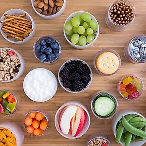 Whiskware Stackable Snack Containers for Kids and Toddlers, 3 Stackable Snack Cups for School and Travel, Neon Yellow