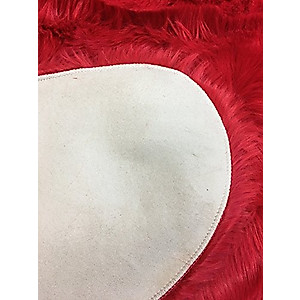 Deluxe Soft Faux Sheepskin Chair Cover Seat Pad Shaggy Area Rugs for Bedroom Sofa Floor (5ft x 7ft, Red)