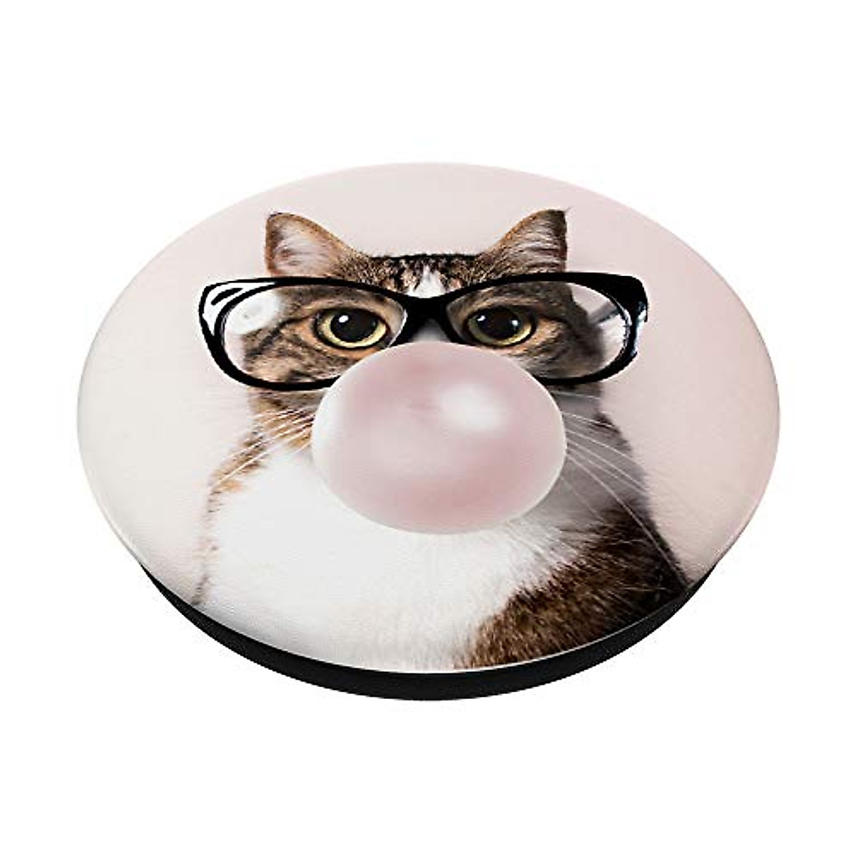 Fun Cat Chewing Bubblegum and Blowing a Bubble PopSockets PopGrip: Swappable Grip for Phones & Tablets