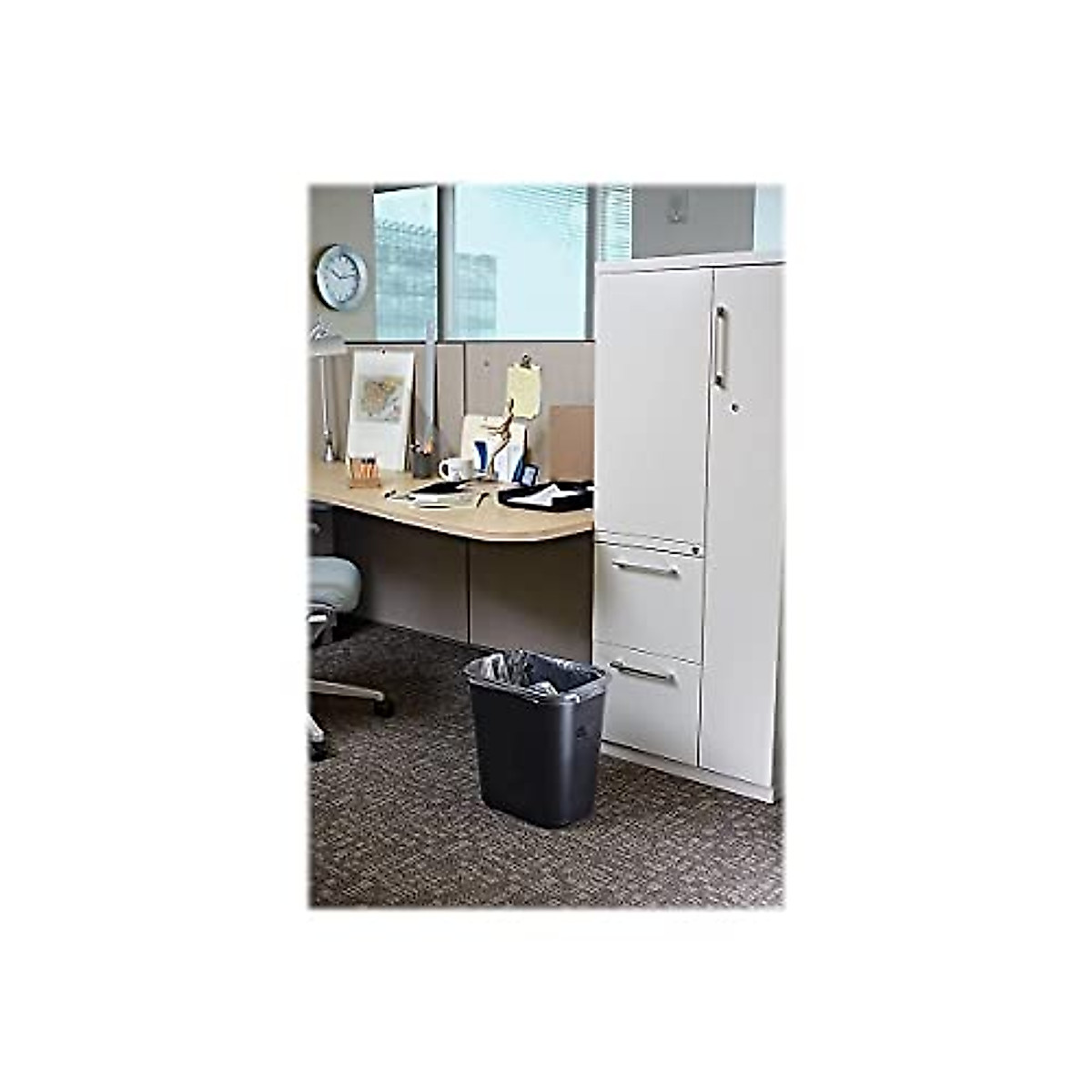 Rubbermaid Commercial Soft Molded Plastic Wastebasket, 7 Gal, Black