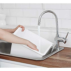 Nature Living Modern Daily Stackable Organizer Stores Recycling Bin Container with Lid, Handle, Recycle Sticker Trash Bin Label, Tools and Toys, Handy Recycler, 3 Pack of Bins, White