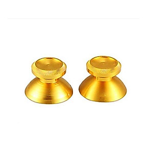 OSTENT 2 x Metal Analog Joystick Thumbstick Cap Cover for PS4 Xbox One Controller - Color Gold