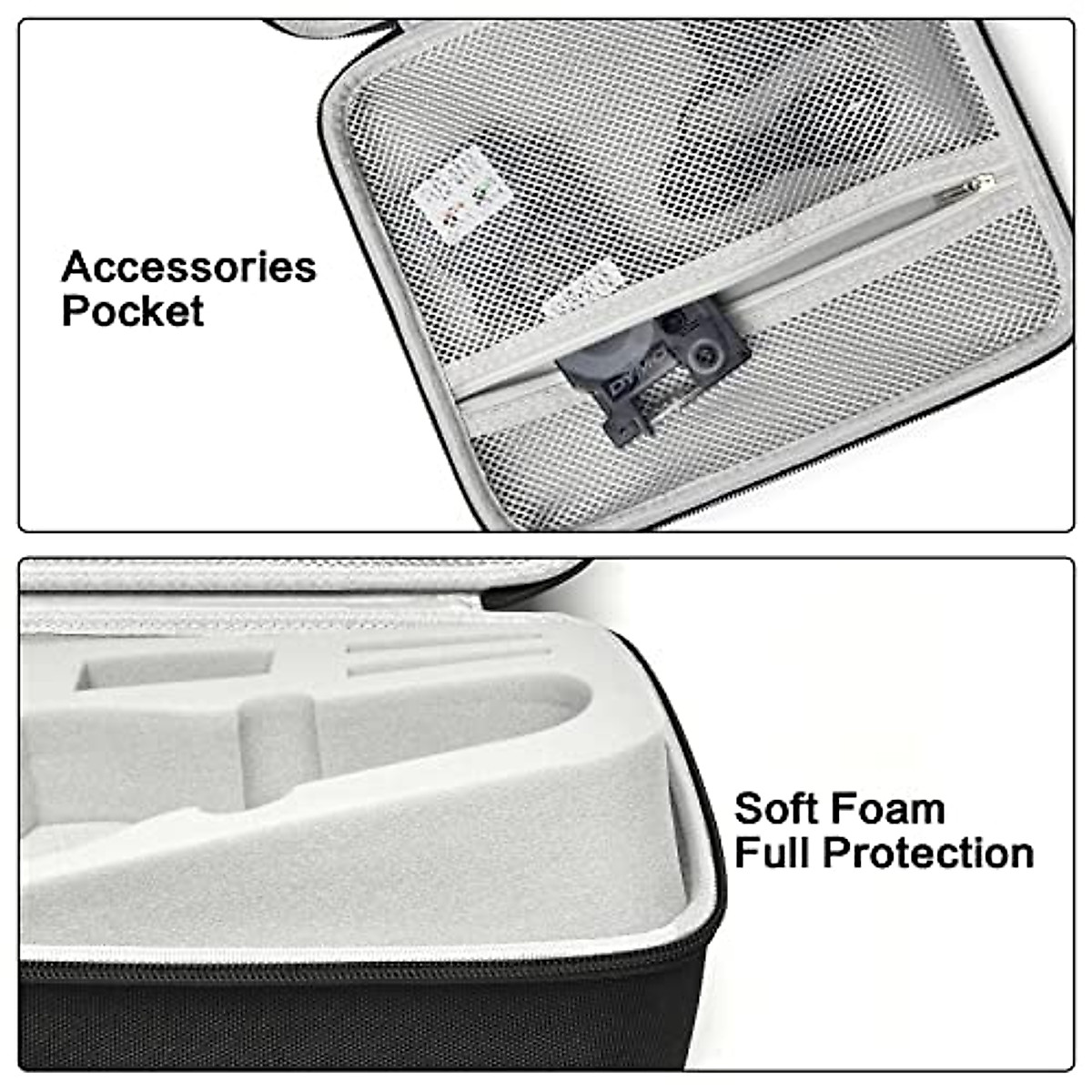 Case Compatible with DYMO Label Maker LabelManager 160/280 Portable Label Maker, Label Printer Storage Organizer for AC Adapter, Tape Cartirdges and More Accessories(Box Only) Gray