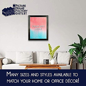 PictureFrameFactoryOutlet | 24x36 Picture Frame | 1.25" Black Mounding | Plexi Glass and Hanging Hardware Included