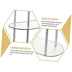 Unomor Multi-Layer Shelf Bathroom Rack Plate Display Stands Multi-Layer Makeup Shelf Table Top Display Stand Desktop Storage Rack Two Tier Bathroom Counter Organizer Desk Vanity The Pet
