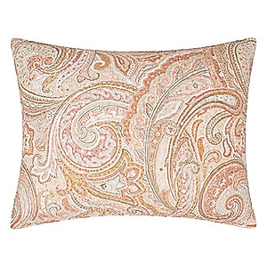 Levtex Home Spruce Coral Quilt Set - King Quilt + Two King Pillow Shams - Paisley Pattern in Coral and Tan - Quilt Size (106 x 92) and Pillow Sham Size (36 x 20) - Reversible Pattern - Cotton