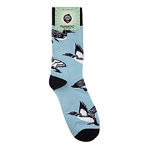 FUNATIC Loon Dress Socks for Men and Women | Animal Lover Gift Idea with Wildlife Picture | Best National Park Day Accessory Attire | Zoo Apparel Party Present Supplies | Fun Nature Saying Accessories
