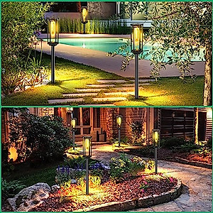 TomCare Solar Lights Outdoor Bright Larger 6 Pack Solar Pathway Lights Up to 16Hrs Waterproof Solar Garden Lights Solar Powered Landscape Lights Decorative Solar Lights for Outside Yard Patio