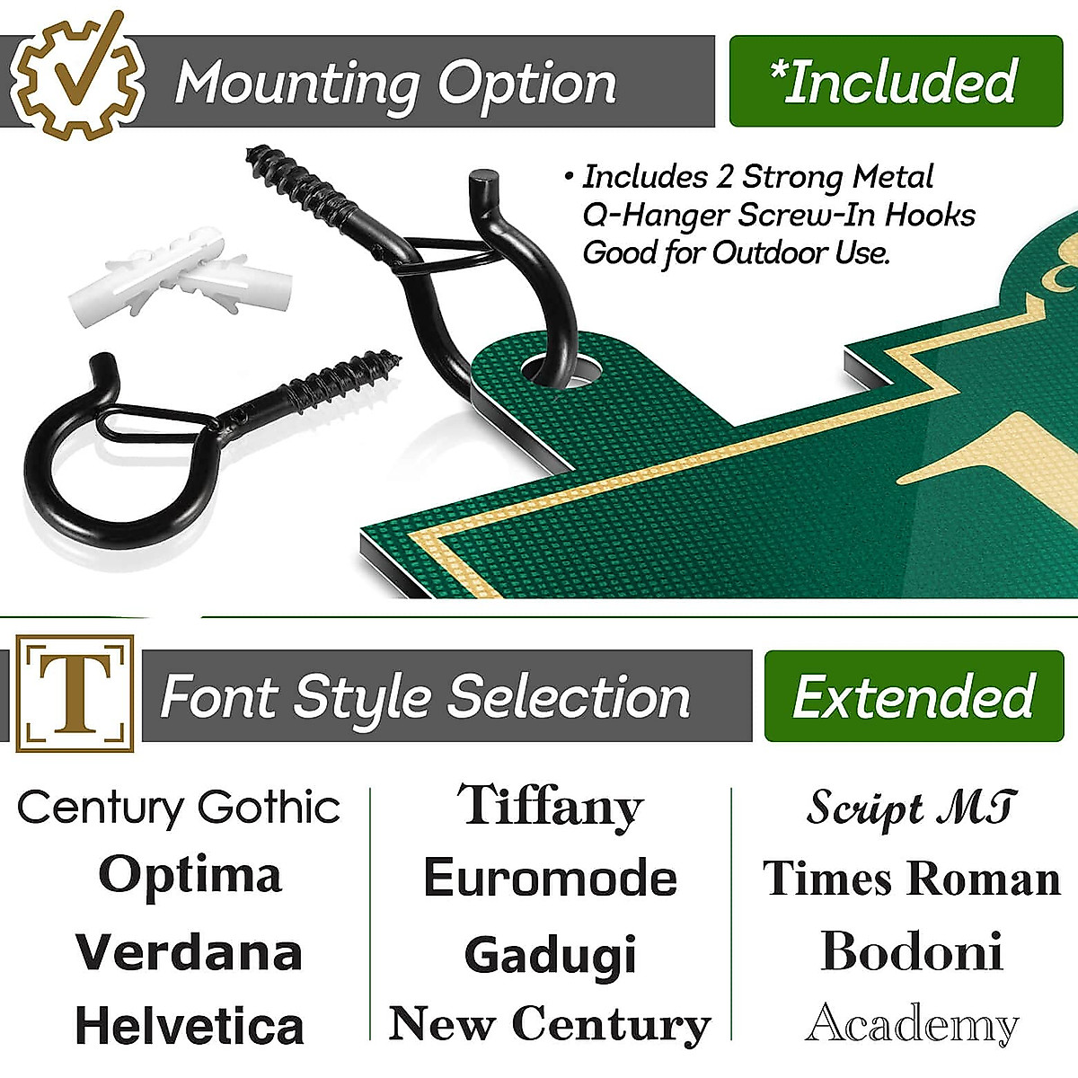 Hanging Address Sign, House Address Plaque, Indoor/Outdoor Use, 8x13 Inch, 22 Colors, Reflective Option, USA Made by My Sign Center (Florence)