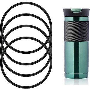4Pcs Black Replacement Gasket for Contigo Snapseal Byron Travel Mug 16oz & 20oz, Silicone Lid Seal Leak-Proof for Contigo Coffee Travel Tumbler Glassware and Drinkware