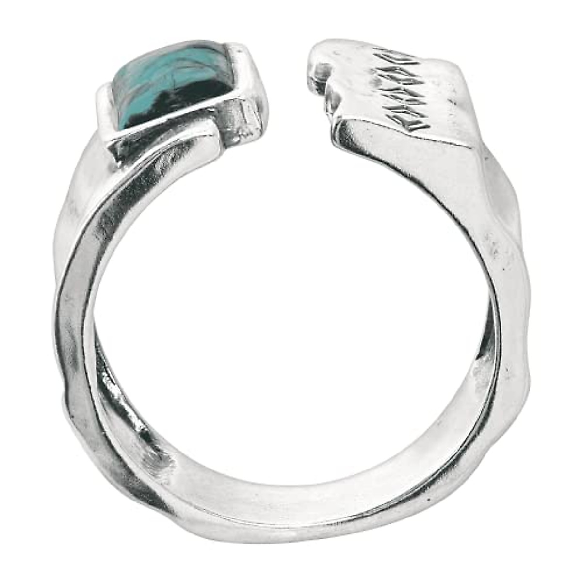 Silpada 'Split Mountain' Compressed Turquoise Cuff Ring in Sterling Siler, Size 8