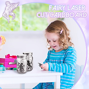 40 Pieces Laser Cut Card Fairies Mermaid Scrapbook Fairy Silhouettes Mermaid Cutouts Fairy Die Cuts for Lantern Jars Wall Painting Scrapbook Windows Glass and Phones Decoration (Fairy)