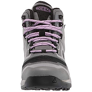 KEEN womens Tempo Flex Mid Height Lightweight Waterproof Hiking Boot, Steel Grey/African Violet, 8.5 US