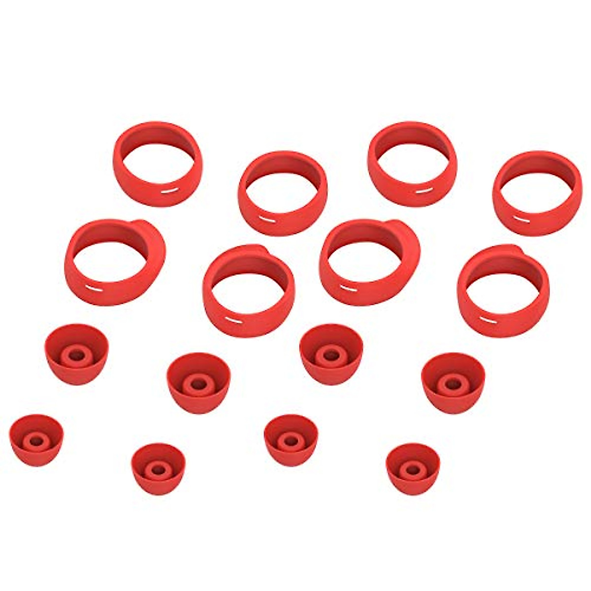 Hemobllo 16 Pcs Replacement Ear Tips Compatible for Samsung Galaxy Buds/Buds+ - Soft Silicone Earbuds Eartips Wingtips Earhooks Kit Earpads Earphones Tips Cover (Red)