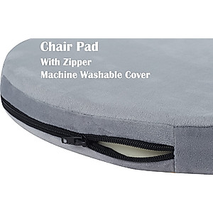 Big Hippo Chair Pads Round Memory Foam Seat Cushion Non Slip Rubber Back Thicken Seat Cushion Soft Chair Cushion for Home Office Gray (16" X 16")
