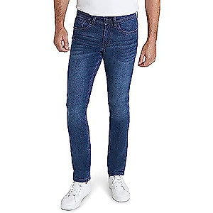 IZOD Men's Jeans | Ultrasoft Stretch Denim | Straight Leg Jeans with Sportflex Waistband for Men, Size 40W x 32L, Soft Blue