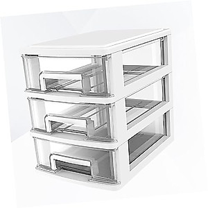 Mikinona Storage Cabinet 6 Tier Stackable Storage Container Jewelery Container Storage 3 Drawer Stacking Drawers Storage Small Drawer Storage Desk Drawer Office Storage Tray Jewelry White