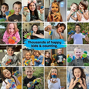 Stringy Balls & Sensory Toys for Kids 8 Pack - Stocking Stuffers for Kids Ages 4 5 6 7 8 9 Year Old Gift Ideas - Best Toddler Gifts for Boys & Girls - Monkey Pom Kooosh Balls Fidget Toys Stress Ball