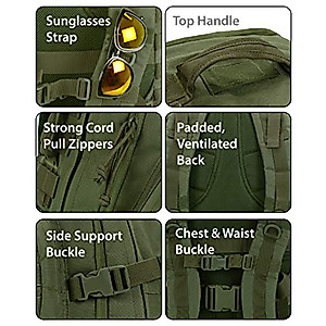 Rockland Military Tactical Laptop Backpack, Green, Large