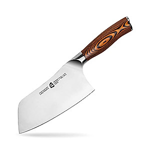 TUO Cleaver Knife, Chinese Chef Knife Stainless Steel 7 inch Vegetable Meat Cleaver with Pakkawood Handle, Heavy Duty Blade for Home Kitchen