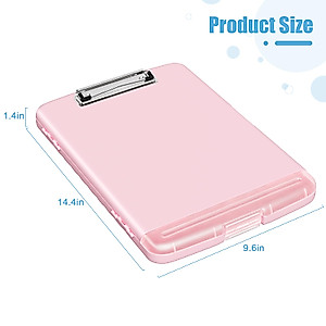 Hongri Clipboard with Storage with Pen Holder, Folder Nursing Clip Board 8.5 x 11 Foilo-Side Opening, High Capacity, Light Weight for Teachers, Classroom. Size 14 x 9.6 x 1.2 in(Pink)
